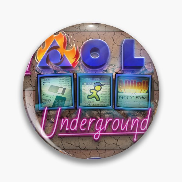 "AOL Underground - new logo" Pin for Sale by AOL-Underground | Redbubble