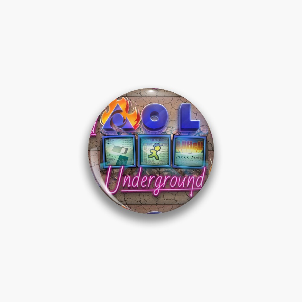 "AOL Underground - new logo" Pin for Sale by AOL-Underground | Redbubble