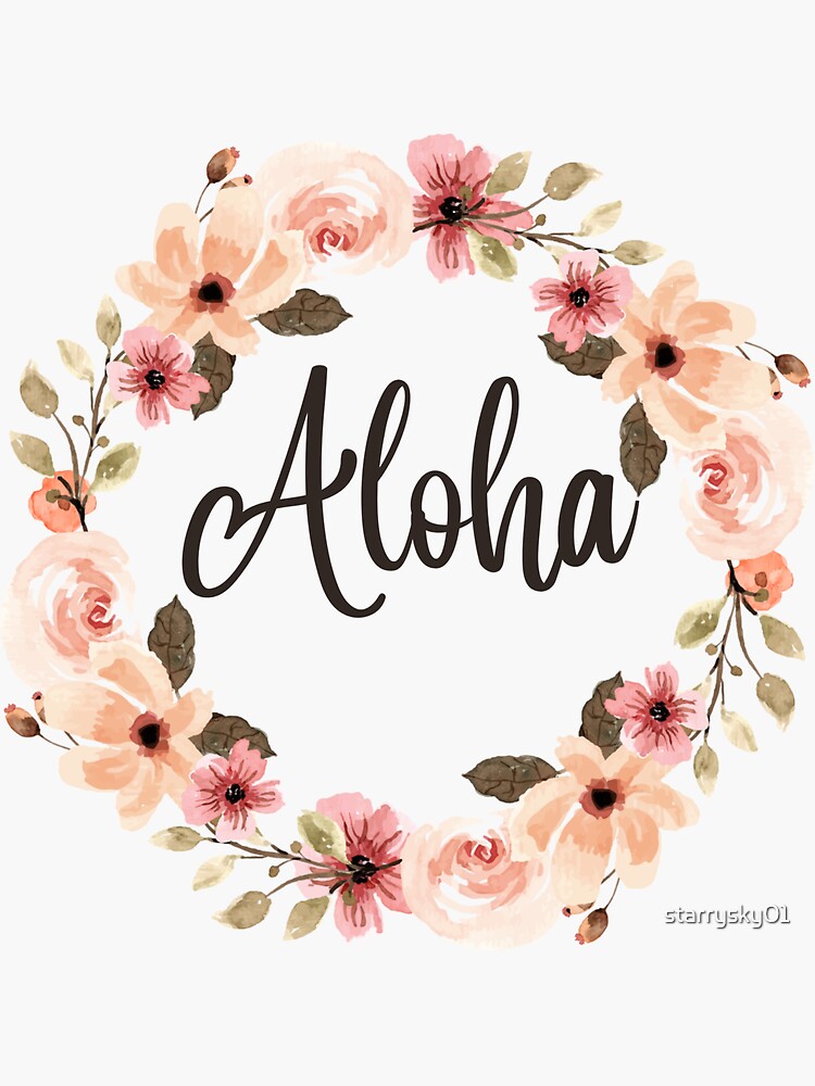 "Aloha wreath" Sticker for Sale by starrysky01 | Redbubble