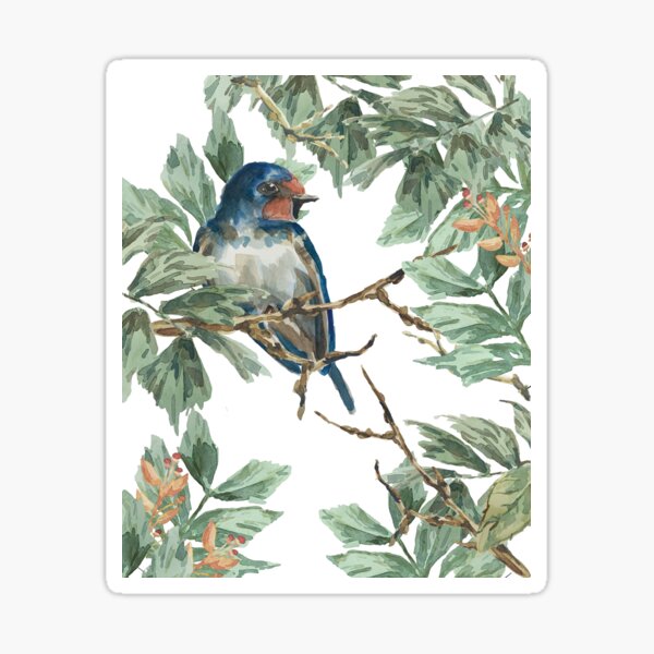 "Watercolor Barn Swallow " Sticker for Sale by InkLayer | Redbubble