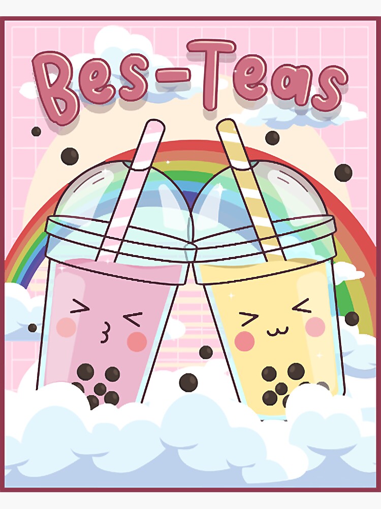 "Kawaii Boba Bubble Milk Tea Bes Teas Aesthetic Gift " Sticker for Sale ...
