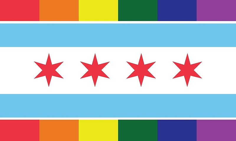 "Chicago Pride Flag 2017" by Dean Dunakin | Redbubble