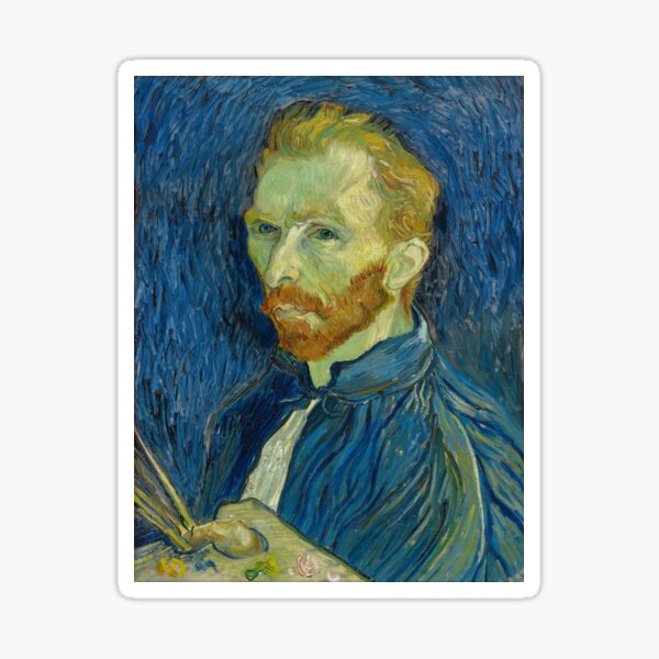 "Van Gogh Art - Self Portrait" Sticker for Sale by PVDee | Redbubble