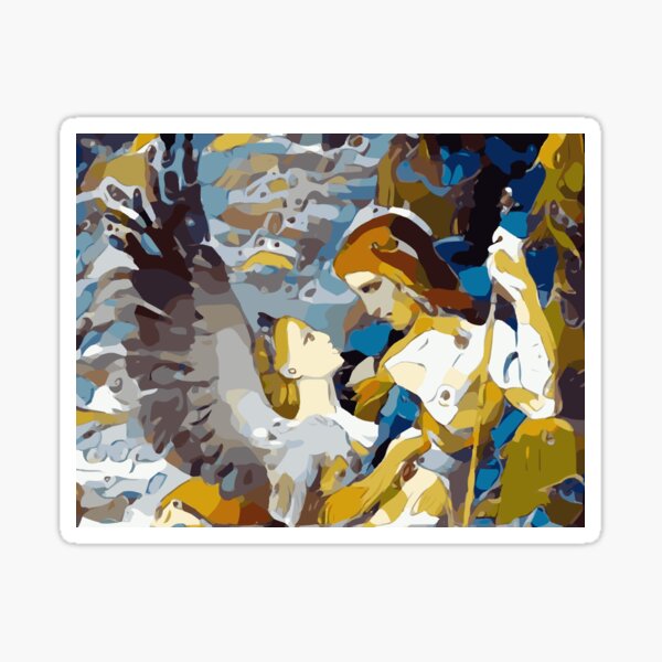 "Oedipus and the sphinx revisited 2" Sticker by Escarpatte | Redbubble