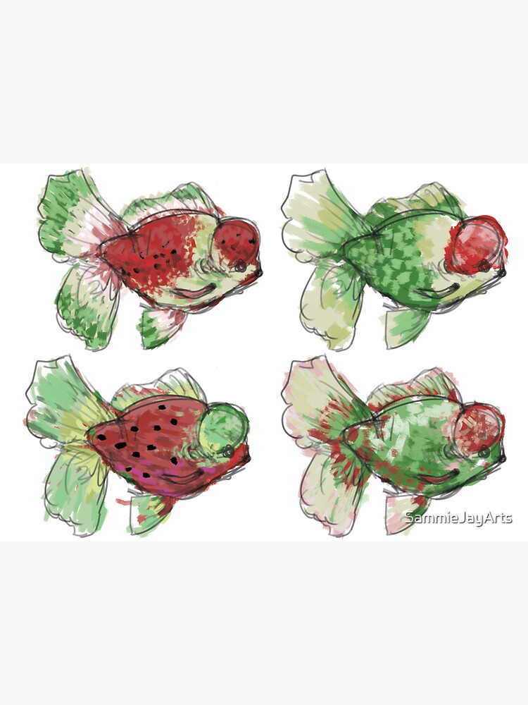 "Watermelon Fish (Color Thumbnails) " Sticker for Sale by SammieJayArts ...