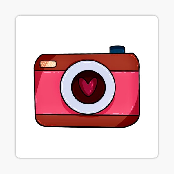 "Cute pink camera " Sticker for Sale by RinnieArt | Redbubble