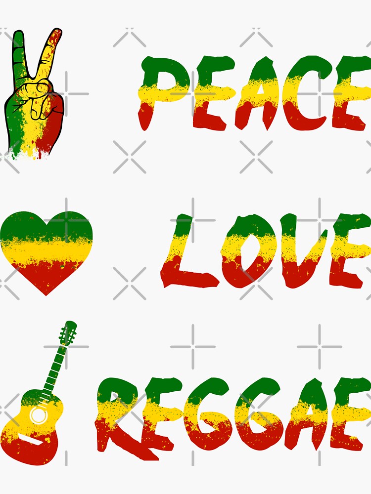 "Peace Love Reggae Music Rastafarian Vibes Rasta" Sticker for Sale by ...