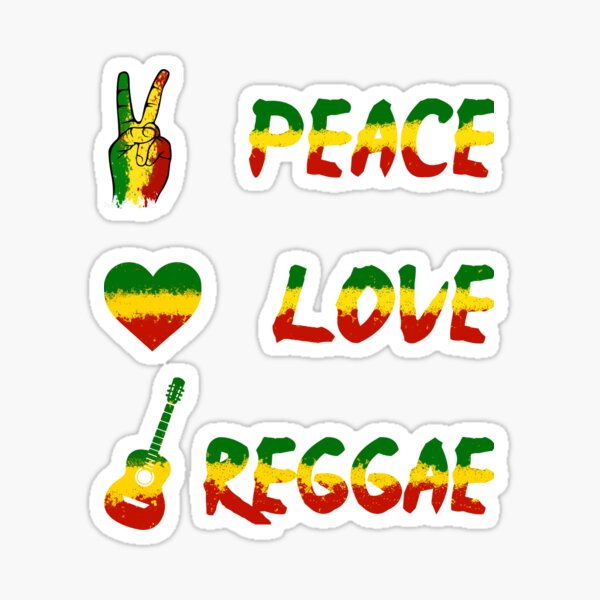 "Peace Love Reggae Music Rastafarian Vibes Rasta" Sticker for Sale by ...