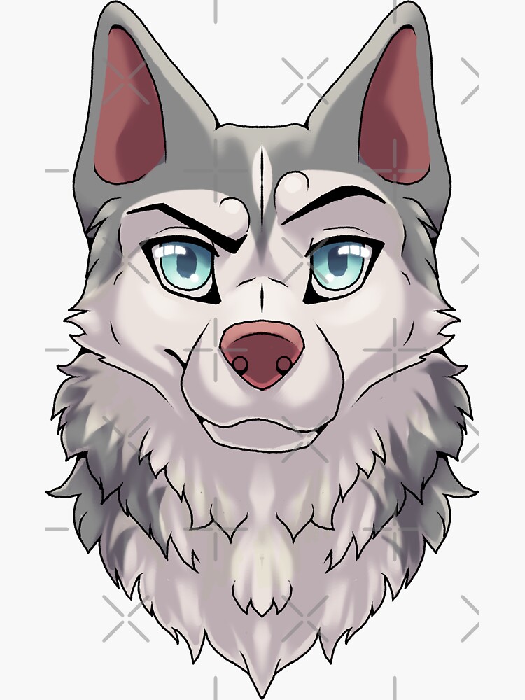 "Confident / Cocky Expression Gray Husky" Sticker for Sale by Bamsdrawz ...