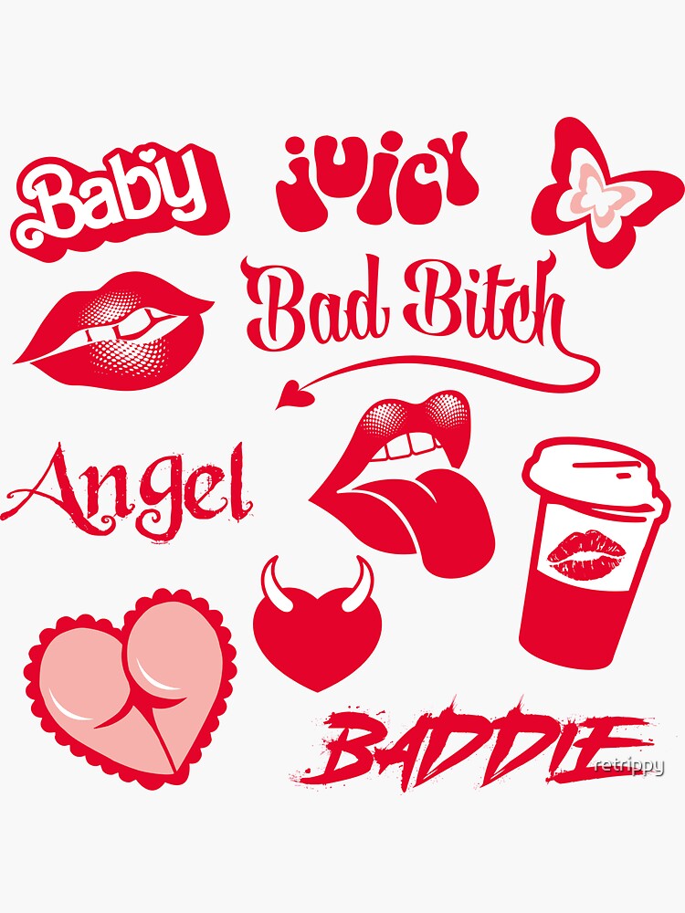 "Bad girl club VARIETY PACK" Sticker for Sale by retrippy | Redbubble