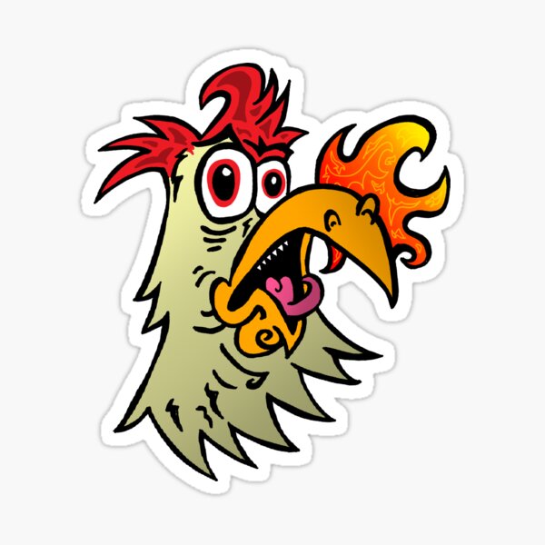 "Gilbert the Fire Breathing Chicken of Doom (2022 Version)" Sticker for ...