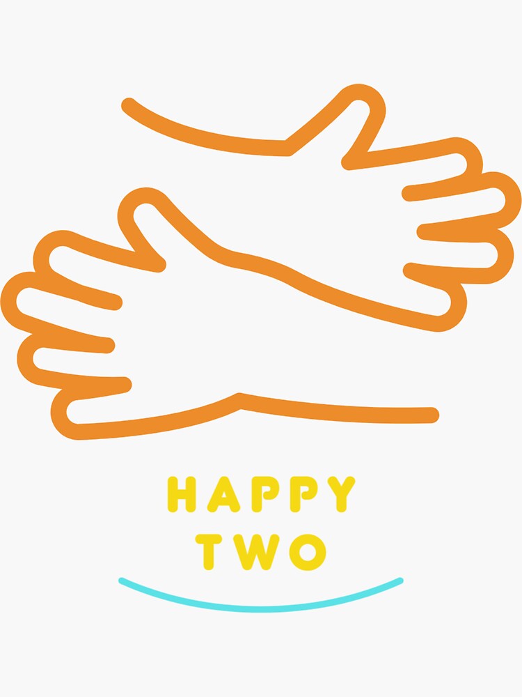 "HAPPY TWO" Sticker for Sale by FUNKY-PASTA | Redbubble