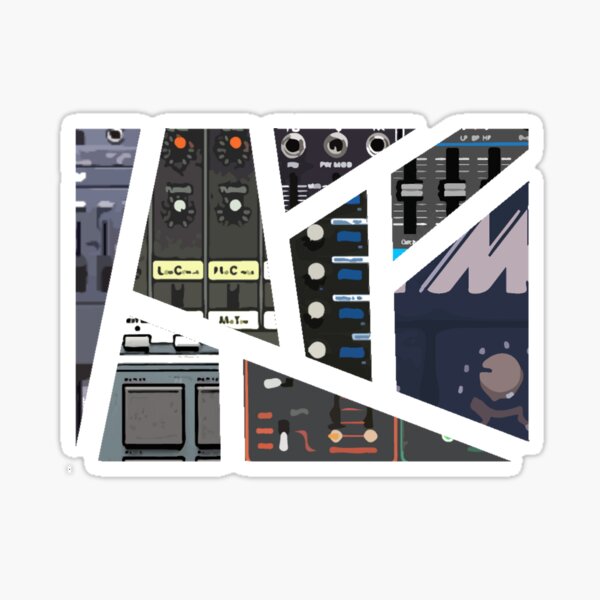 "Synthesizer and Drum Machine fan Artwork" Sticker for Sale by mewzeek ...