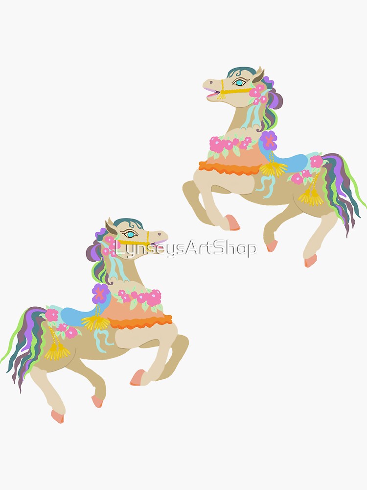 "Carousel horse stickers " Sticker for Sale by LynseysArtShop | Redbubble