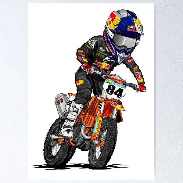 "Motocross Rider 84 " Poster for Sale by TheArtWarehouse | Redbubble