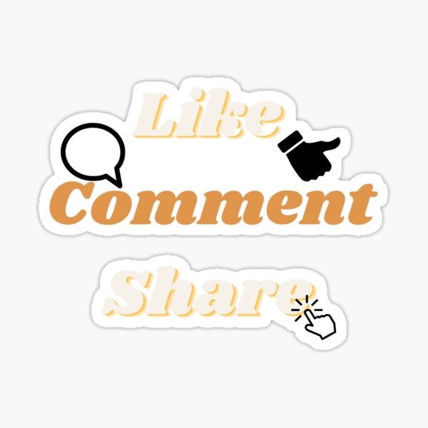 "Like comment share using in Facebook " Sticker for Sale by 3DCRYSTAL ...