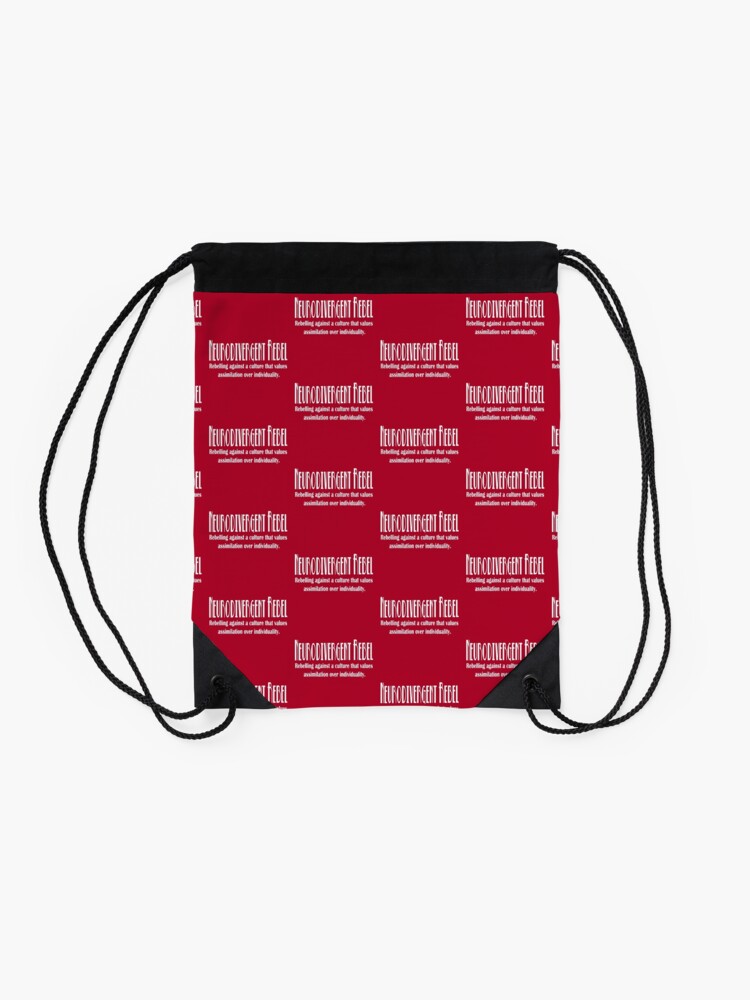 "Neurodivergent Rebel - Red" Drawstring Bag for Sale by NeuroRebel ...