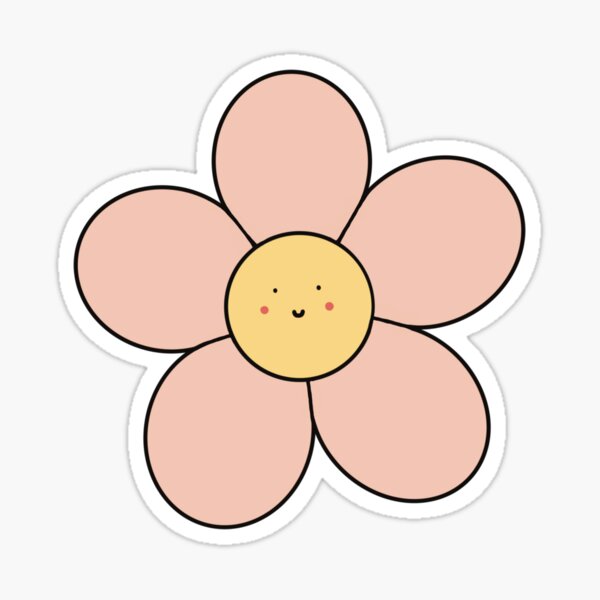 "Cute Pink Flower " Sticker for Sale by Picujess | Redbubble