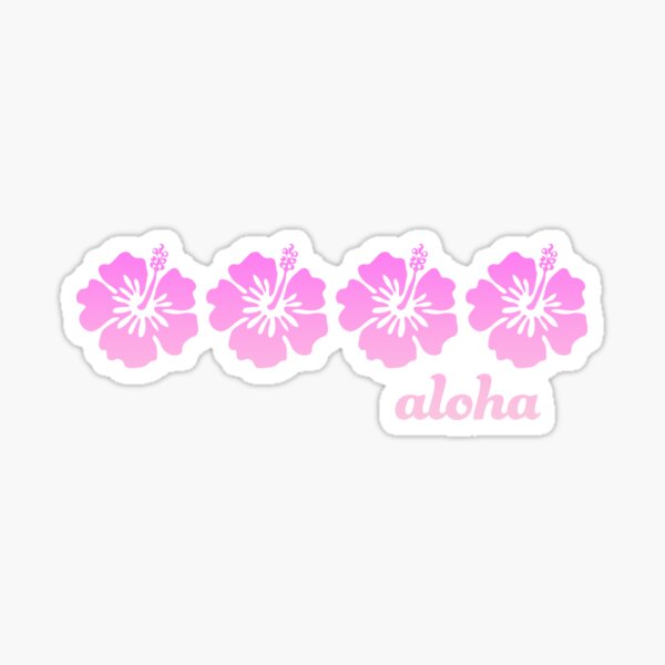 "Pink Aloha Hibiscus Y2K Pattern" Sticker for Sale by i7Creative ...