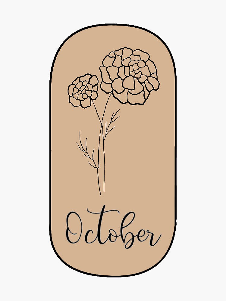 "October Birth Flower" Sticker for Sale by starsdesignsco | Redbubble