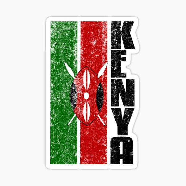 "Kenyan Flag Vintage - Black" Sticker for Sale by PearlMoonGrapes ...