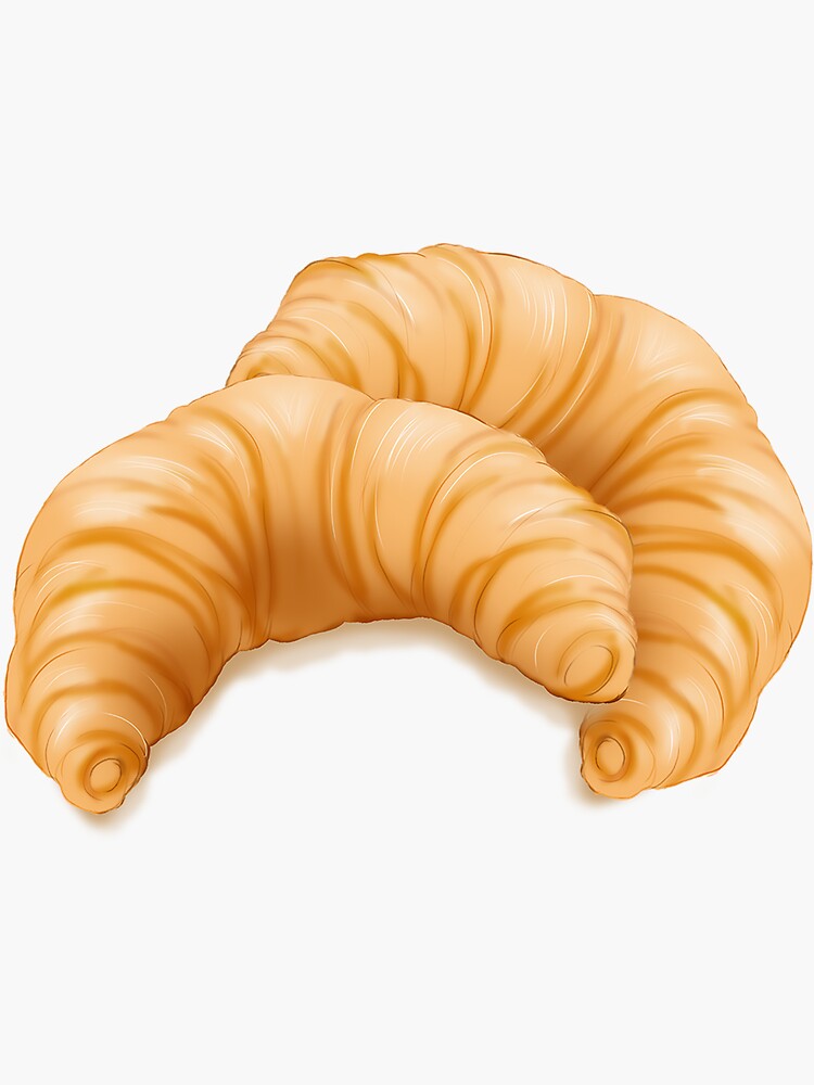 "Buttery Croissants Food Illustration" Sticker for Sale by ...