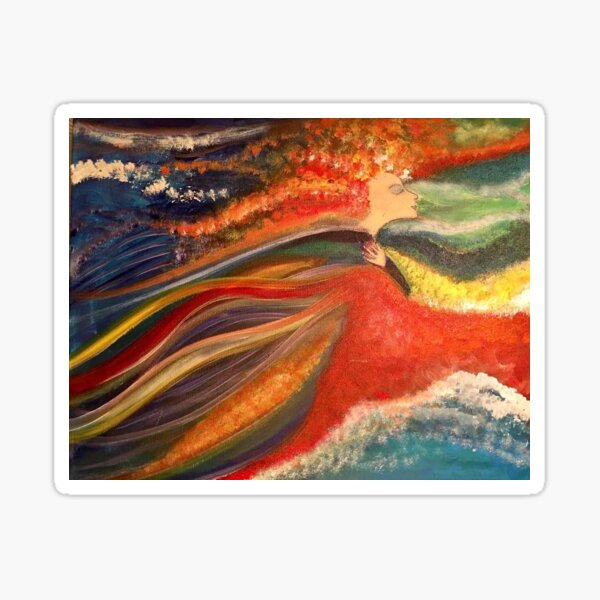 "Hawaiian Nature Goddess Pele, Fire and Water Original Acrylic Painting ...