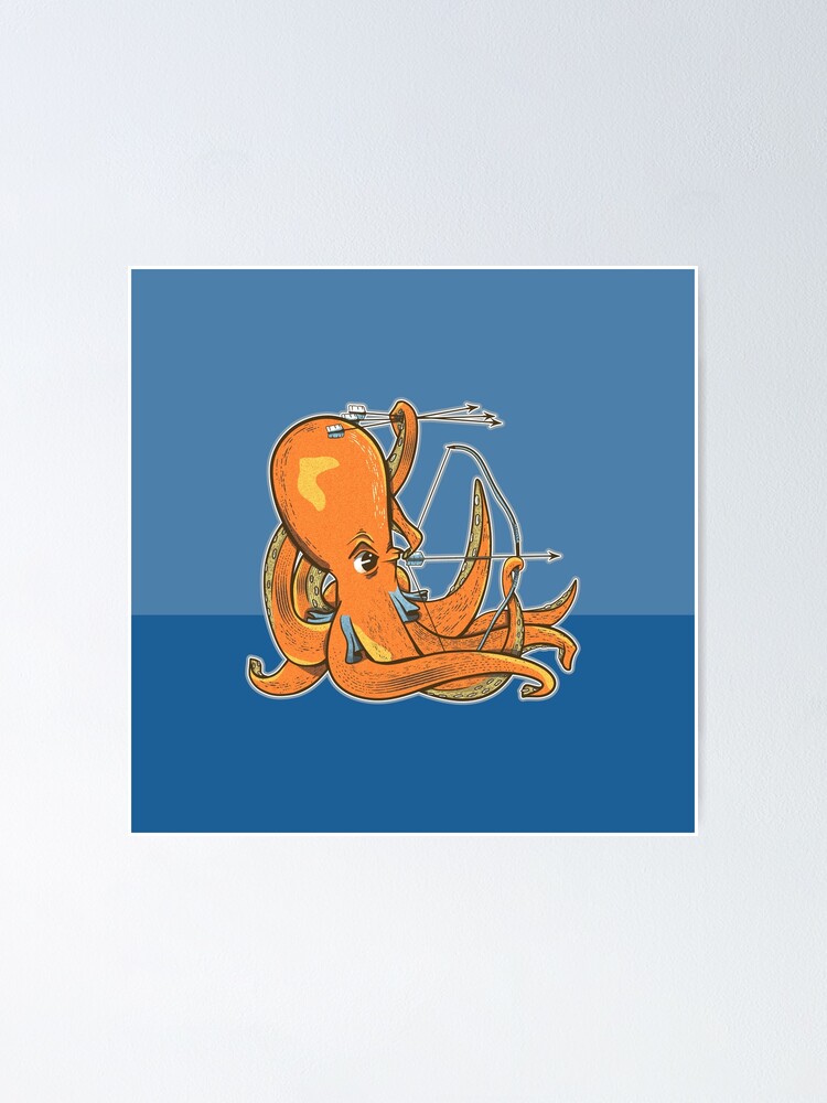 "Octopus Archery" Poster for Sale by piedaydesigns | Redbubble