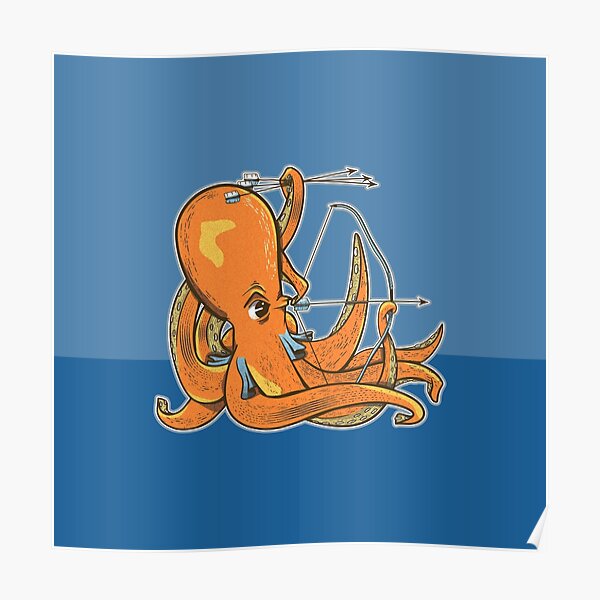 "Octopus Archery" Poster for Sale by piedaydesigns | Redbubble
