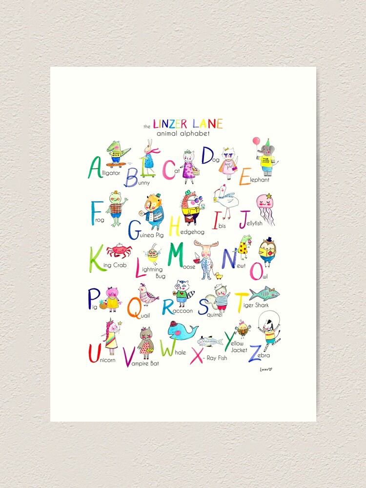 "The Linzer Lane Animal Alphabet" Art Print for Sale by LadyLucasArt ...