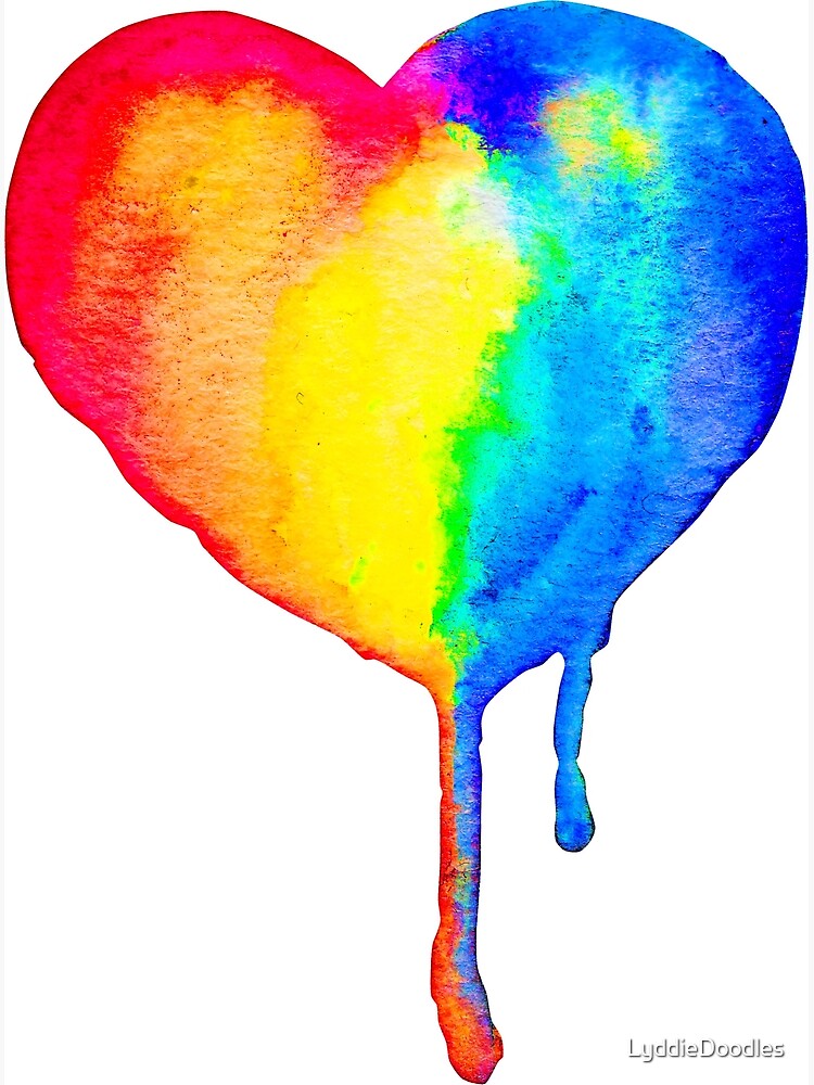"Dripping Paint Rainbow Heart" Poster for Sale by LyddieDoodles | Redbubble