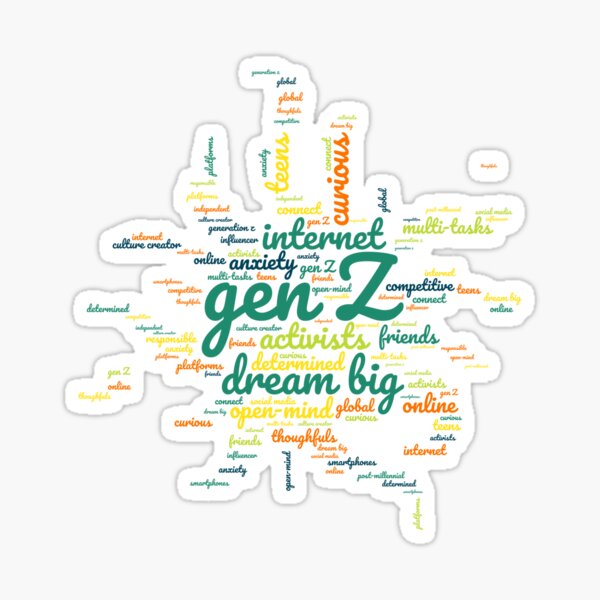 "Gen Z - Enthusiastic Young Generation " Sticker for Sale by JYooTaki ...