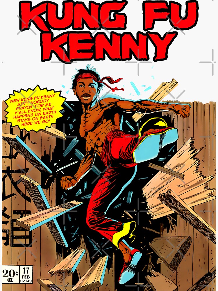 "Ken.drick Kung Fu Kenny Lamar White" Sticker for Sale by NelsonkSTORE | Redbubble