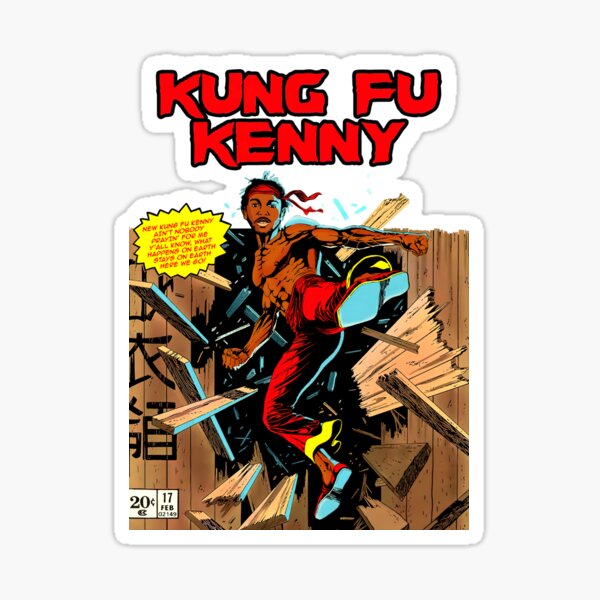 "Ken.drick Kung Fu Kenny Lamar White" Sticker for Sale by NelsonkSTORE ...