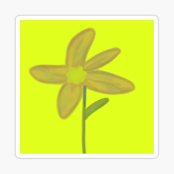 "Digital yellow flower" Sticker for Sale by scapulatte | Redbubble