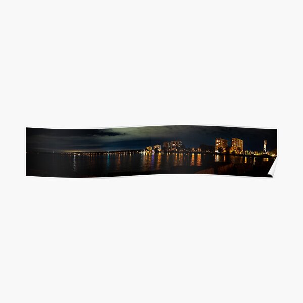 "Downtown Barrie at night Centennial Beach" Poster for Sale by ...