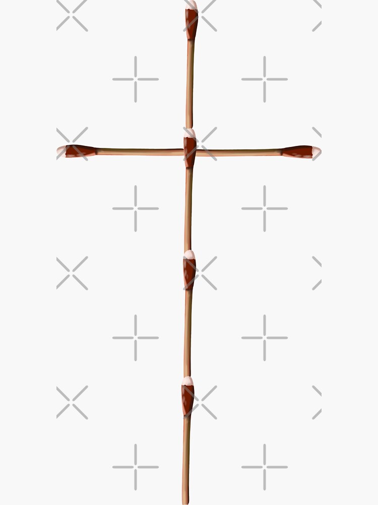 "Simple Matchstick Cross " Sticker for Sale by CampK80 | Redbubble