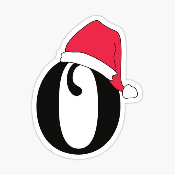 "Letter O Red Christmas Santa Hat" Sticker for Sale by moderncrazeshop ...