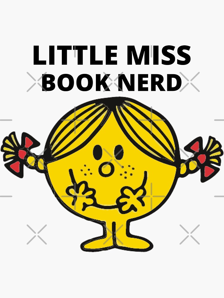 "little miss book nerd" Sticker for Sale by sarahswiftie | Redbubble