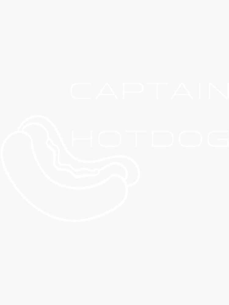"Captain Hotdog Typography White Design " Sticker for Sale by ...