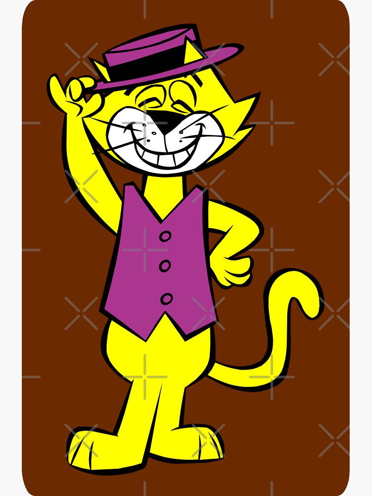 "Top Cat Tipping His Hat" Sticker for Sale by ExRetailZombie | Redbubble
