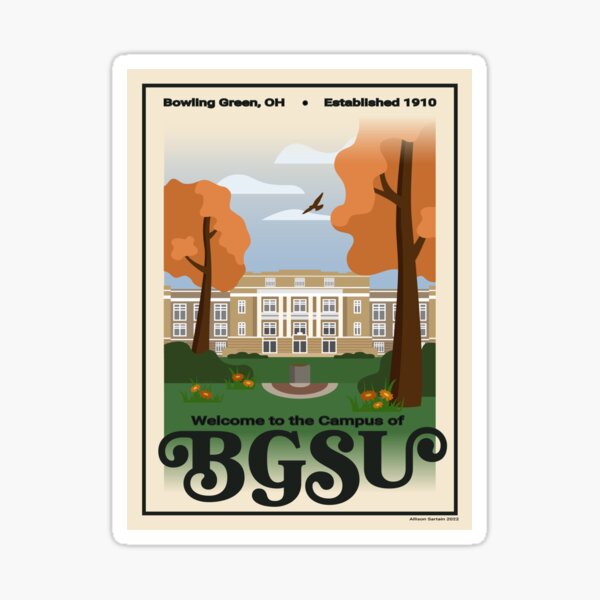"Retro BGSU" Sticker for Sale by AllisonSartain | Redbubble