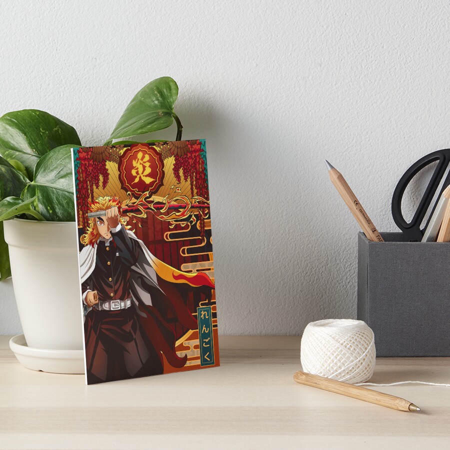 "Kyojuro Rengoku Demon Slayer Kimetsu No Yaiba" Art Board Print for ...