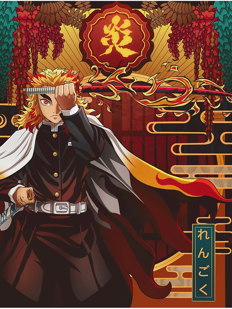 "Kyojuro Rengoku Demon Slayer Kimetsu No Yaiba" Sticker for Sale by ...