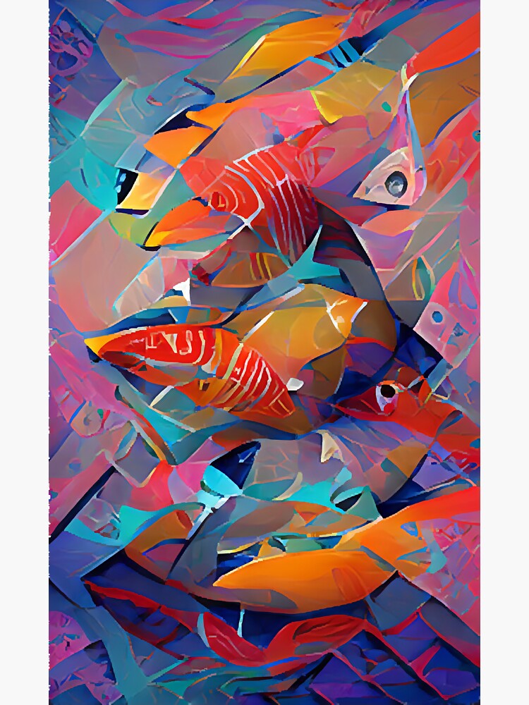 "Luxury Batik fish coral reef pattern " Sticker for Sale by ...