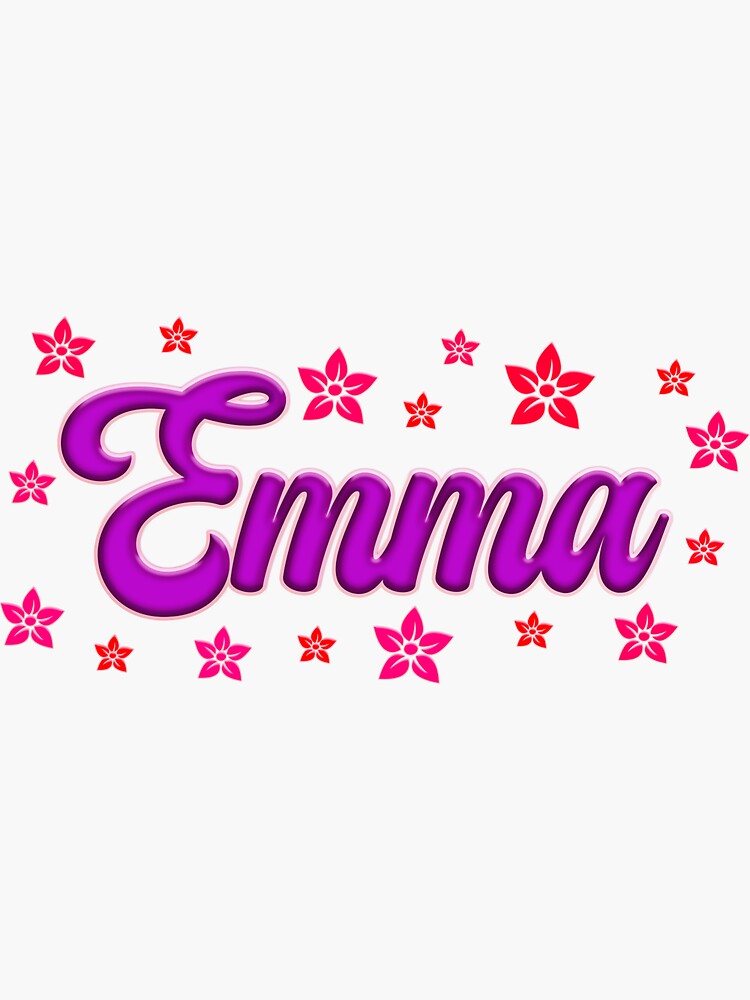 Pegatina «Emma - Nombre personalizado de Emma - Nombre de Emma - Amo a ...