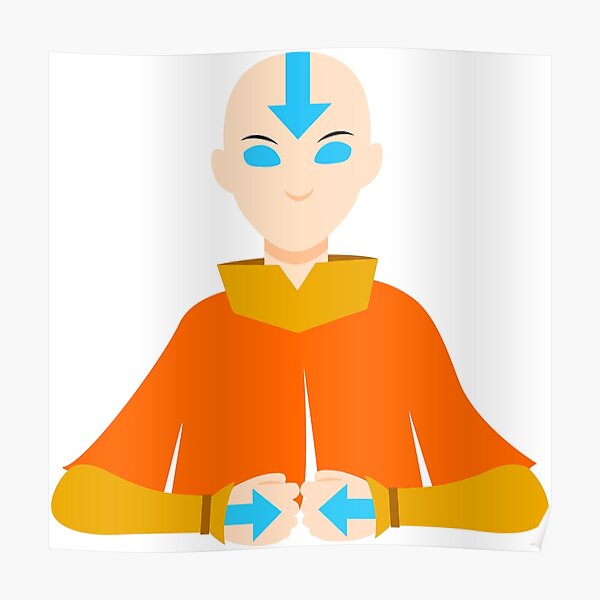 "aang character art design " Poster for Sale by NjenongXplit | Redbubble