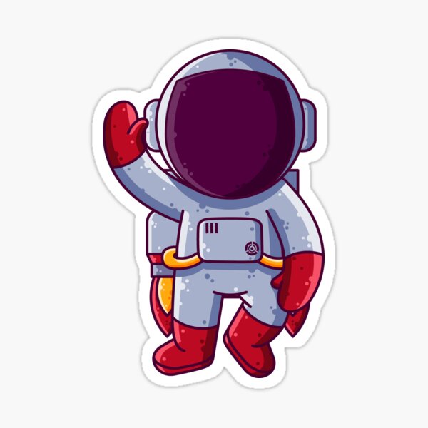 "Cute Astronaut Jetpack Ring Cartoon" Sticker for Sale by Ardhsells ...