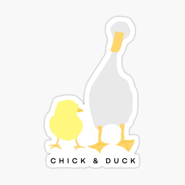 "Chick & Duck" Sticker for Sale by Destanii | Redbubble