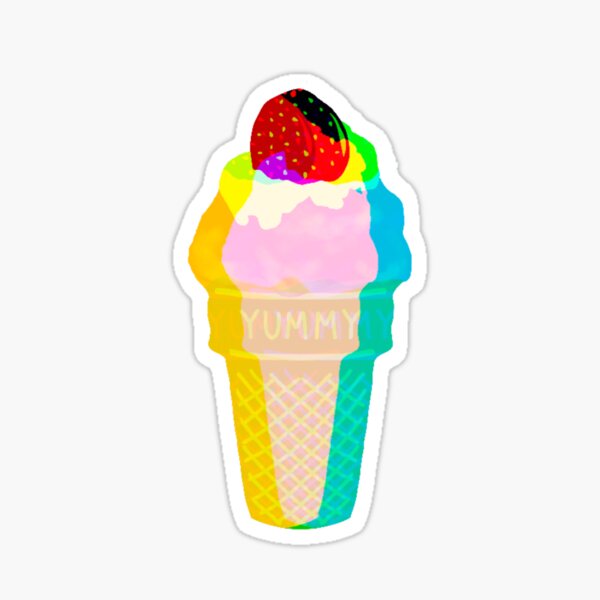 "Ekka Strawberry Sundae Ice Cream" Sticker for Sale by CatAndMoon ...